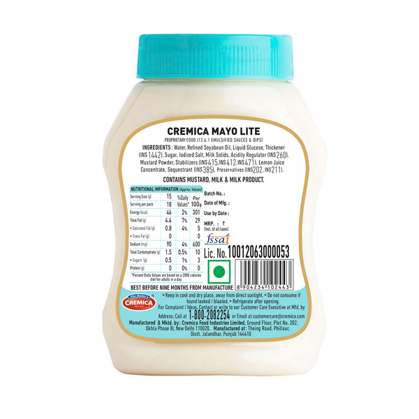 Mayo Lite 275g – Cremica Shop
