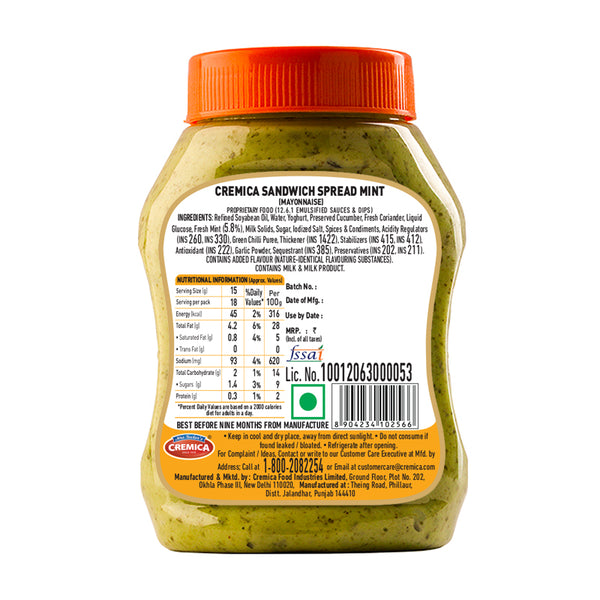 Mint Sandwich Spread 275g – Cremica Shop