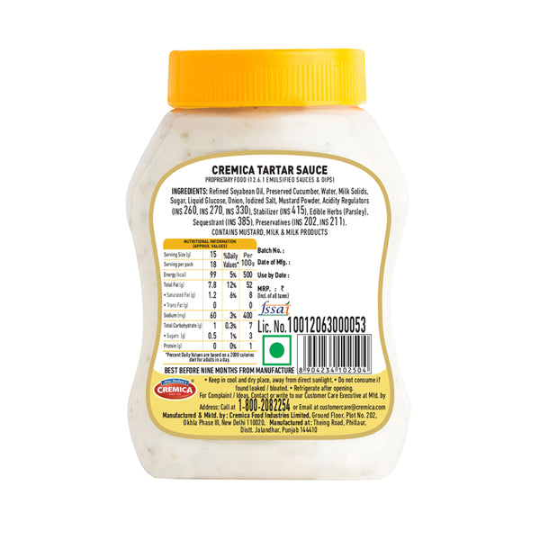 Tartar Sauce 275g – Cremica Shop